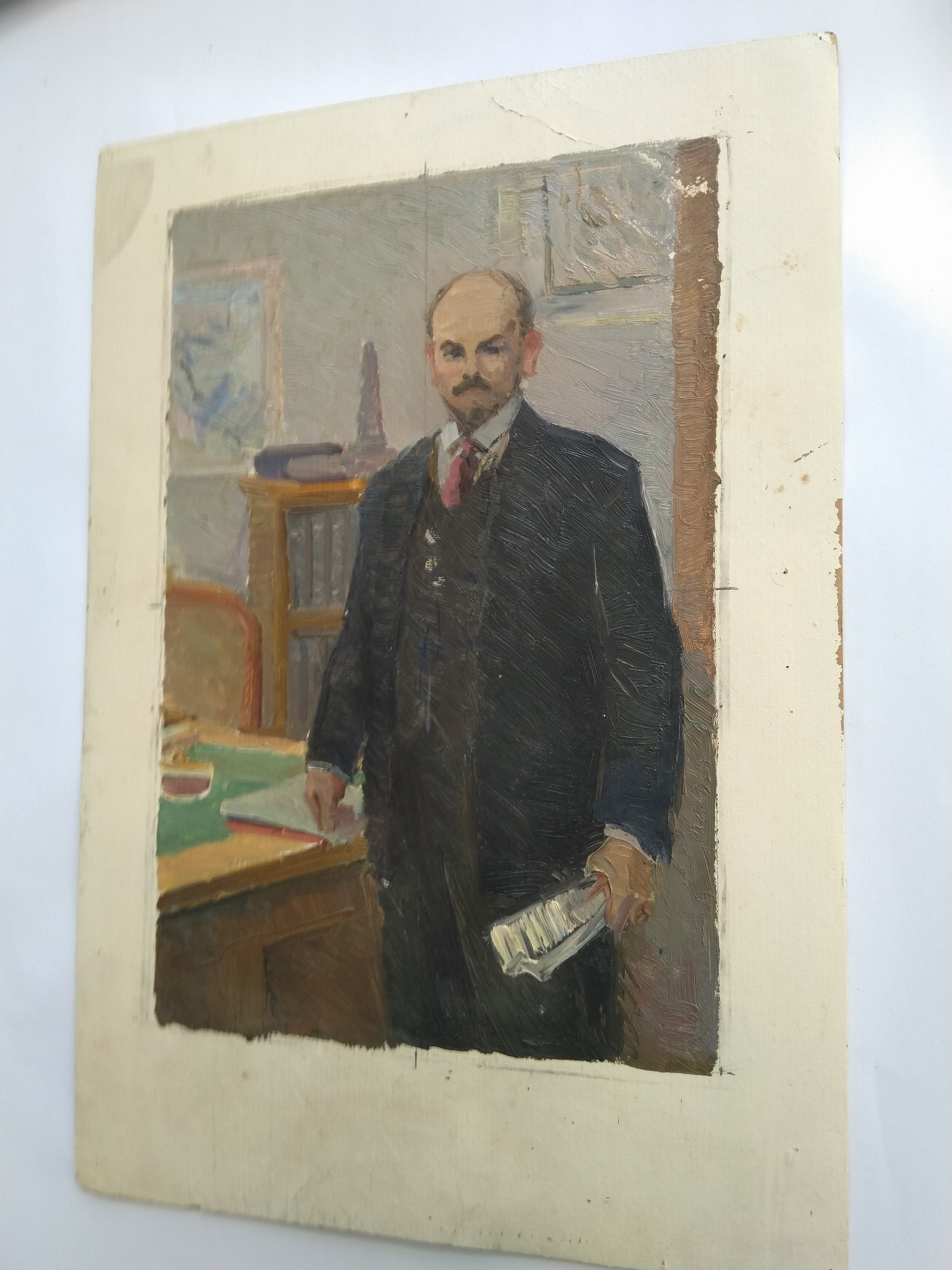 Lenin With a Newspaper/male Figure /portrait of a Boy/ Soviet Male Art ...
