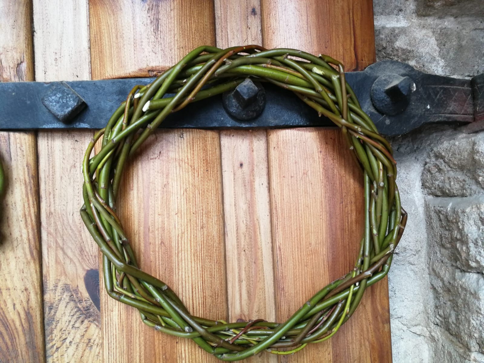 Green Willow Twig Wreath, Spring Front Door Wreath, Green Twig Hoop ...