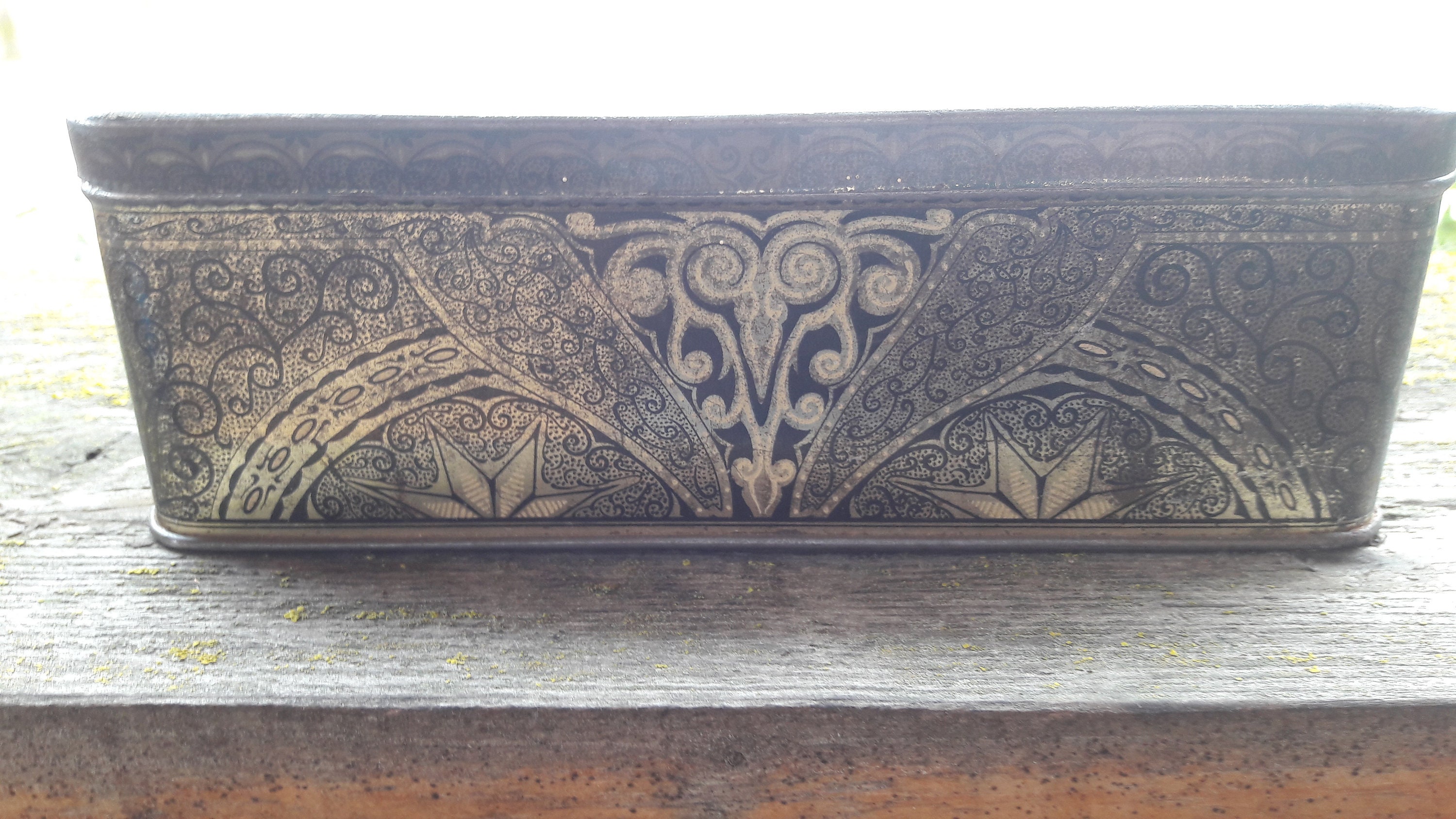 Vintage Greyscale Metal Box With Lid Illustrated With Latvian - Etsy