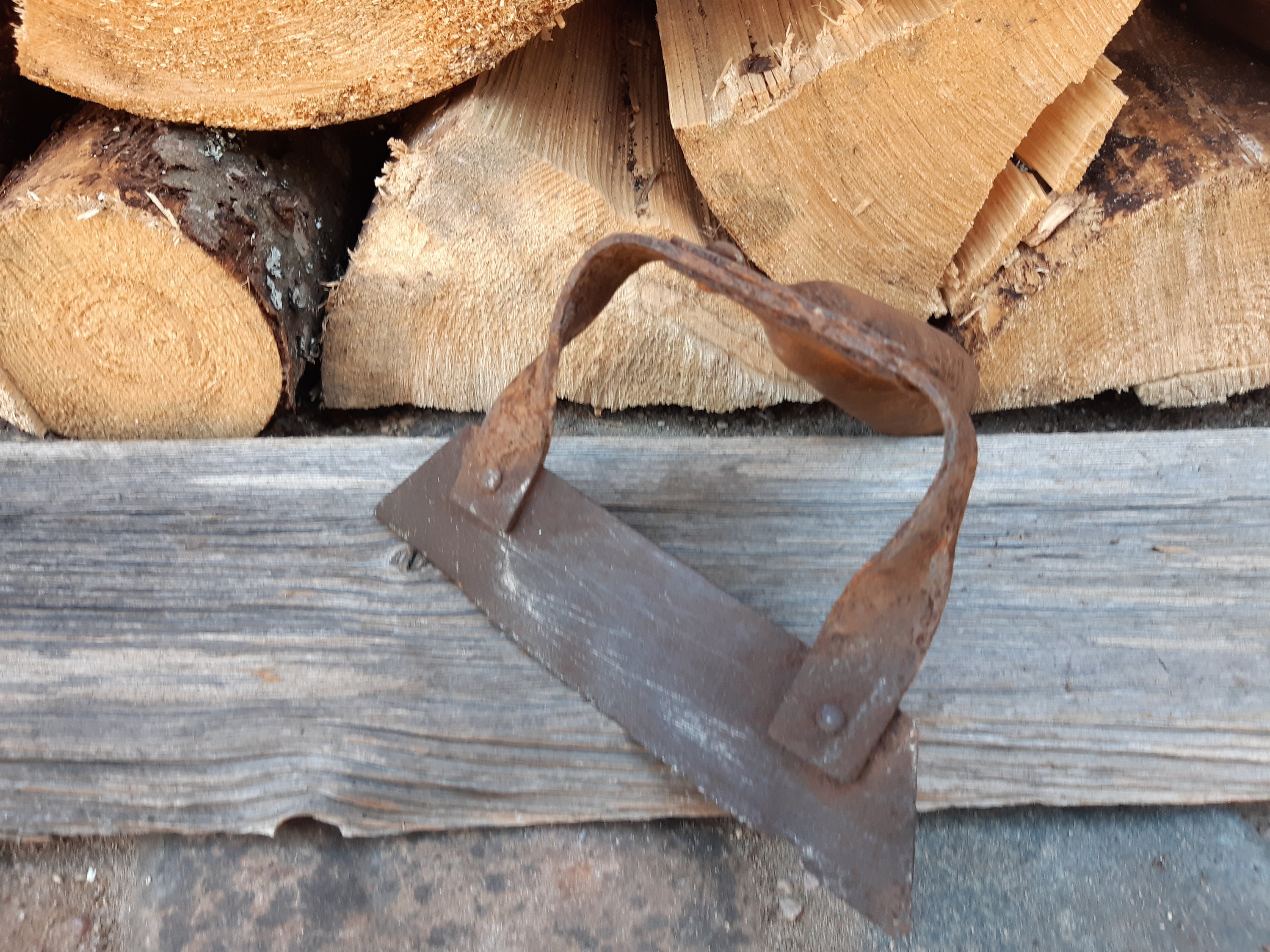Vintage rustic hoe head, rusty iron hoe, vintage hand garden tool ...