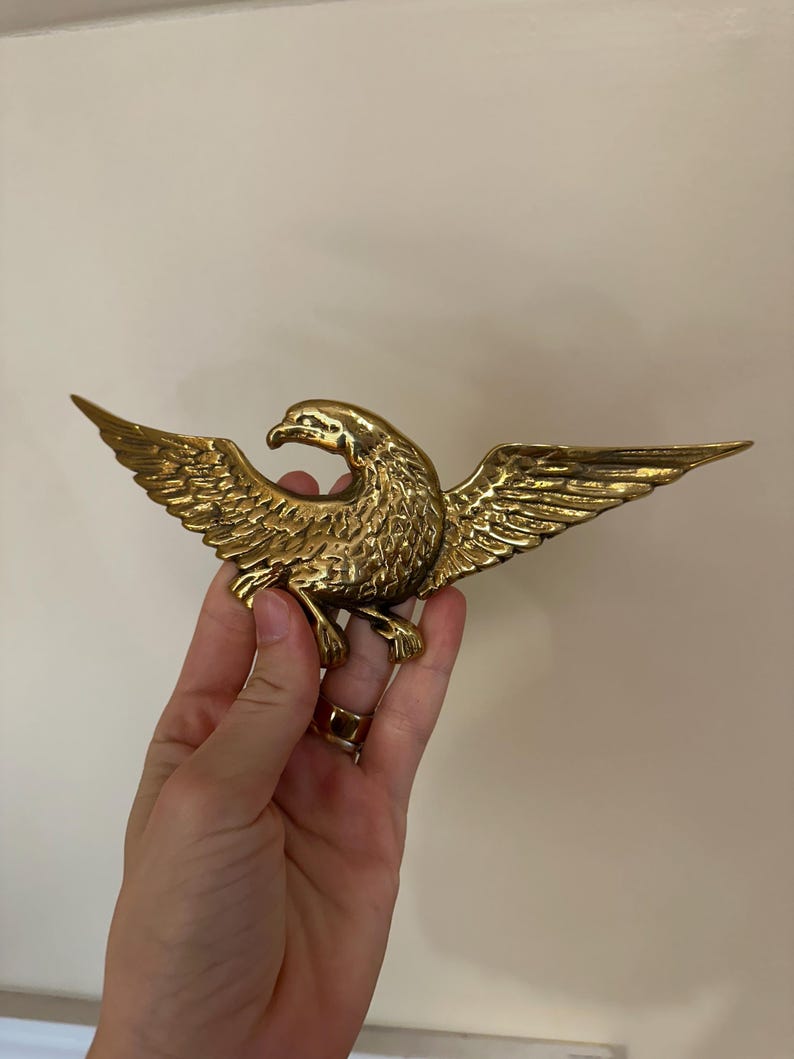 Vintage Brass Eagle Wall Decor – Solid Brass Patriotic Wall Hanging ...