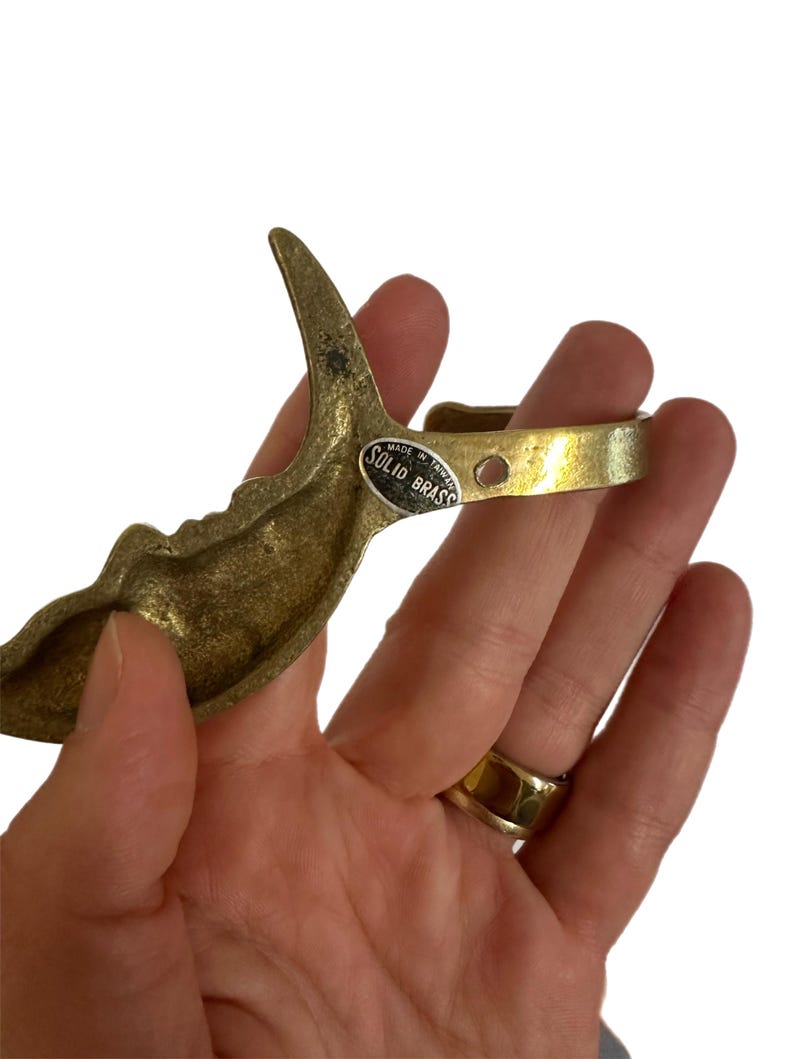 Vintage Brass Moon Face Wall Hook – Crescent Moon Hanging Hook ...