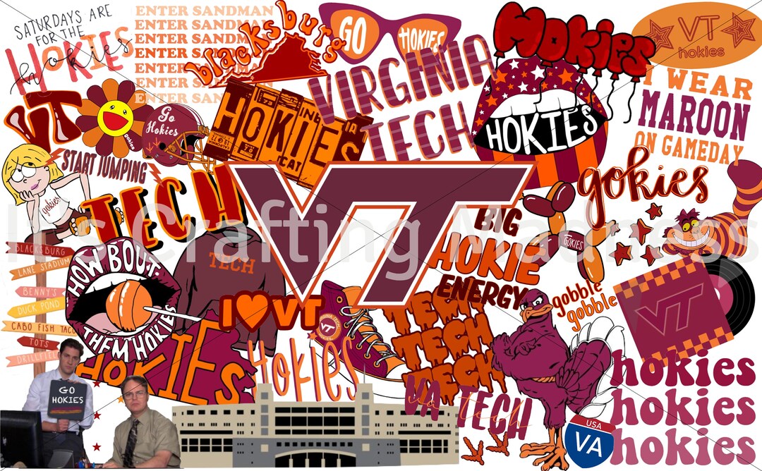 Virginia Tech Laptop Collage Background Go Hokies Digital File - Etsy