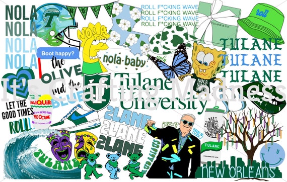 Tulane University Laptop Collage Background Roll Wave - Etsy