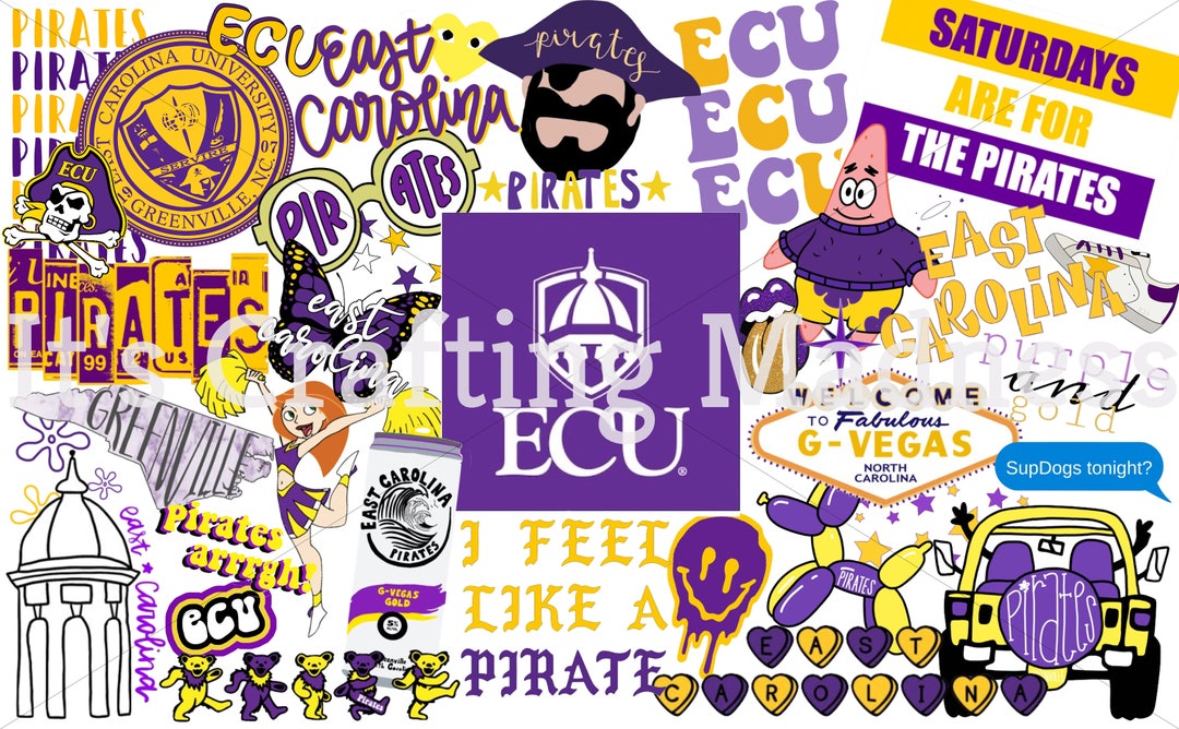 East Carolina University Laptop Collage Background Go Pirates Digital ...