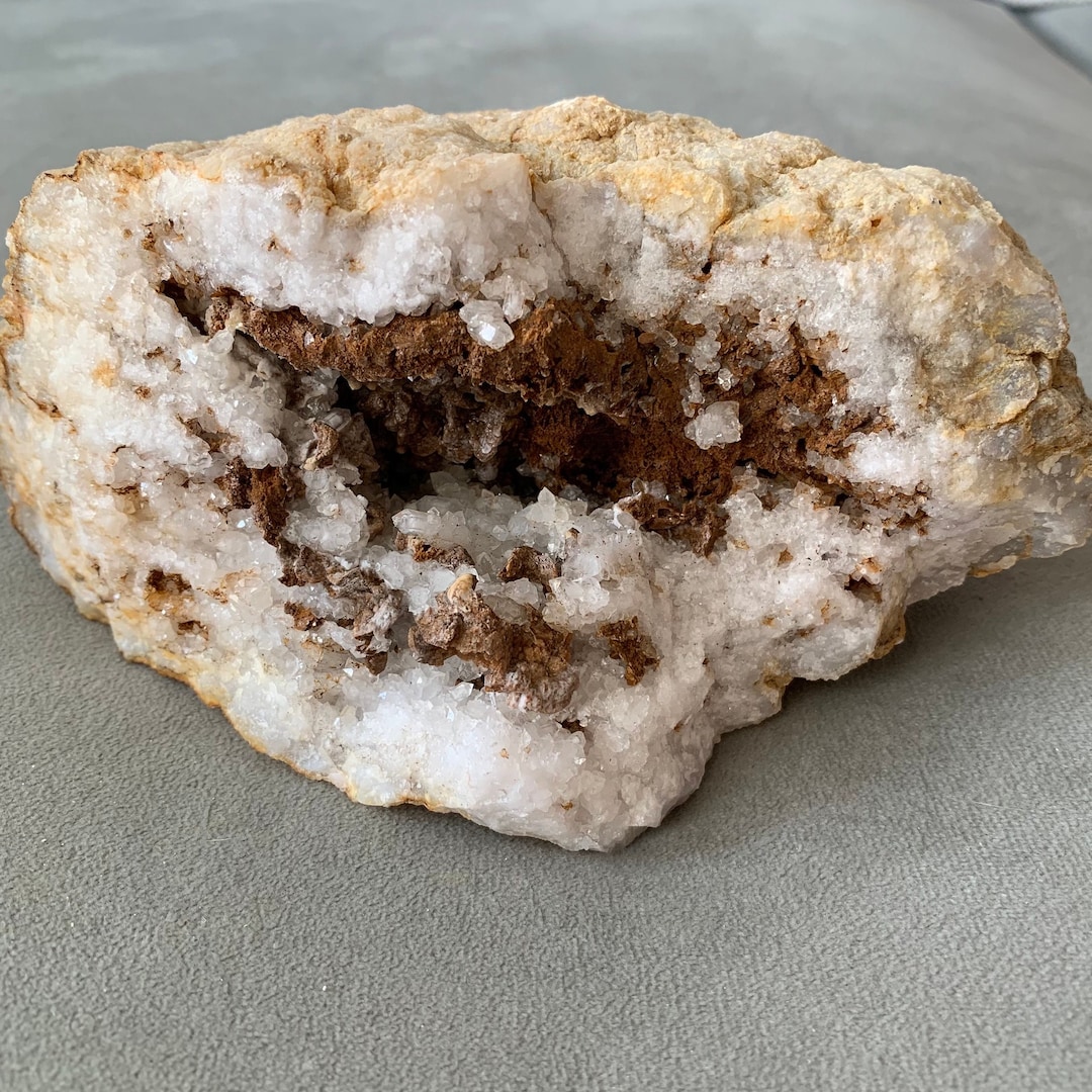 Natural Kentucky Geode - Clear Quartz Geode With Unusual Rust Dolomite ...