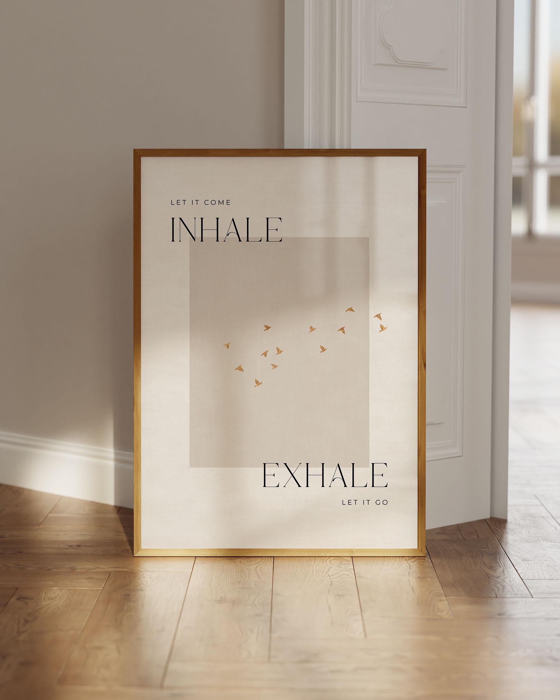 Sayings Poster Inhale Exhale, Yoga Poster Print, Meditation Poster ...