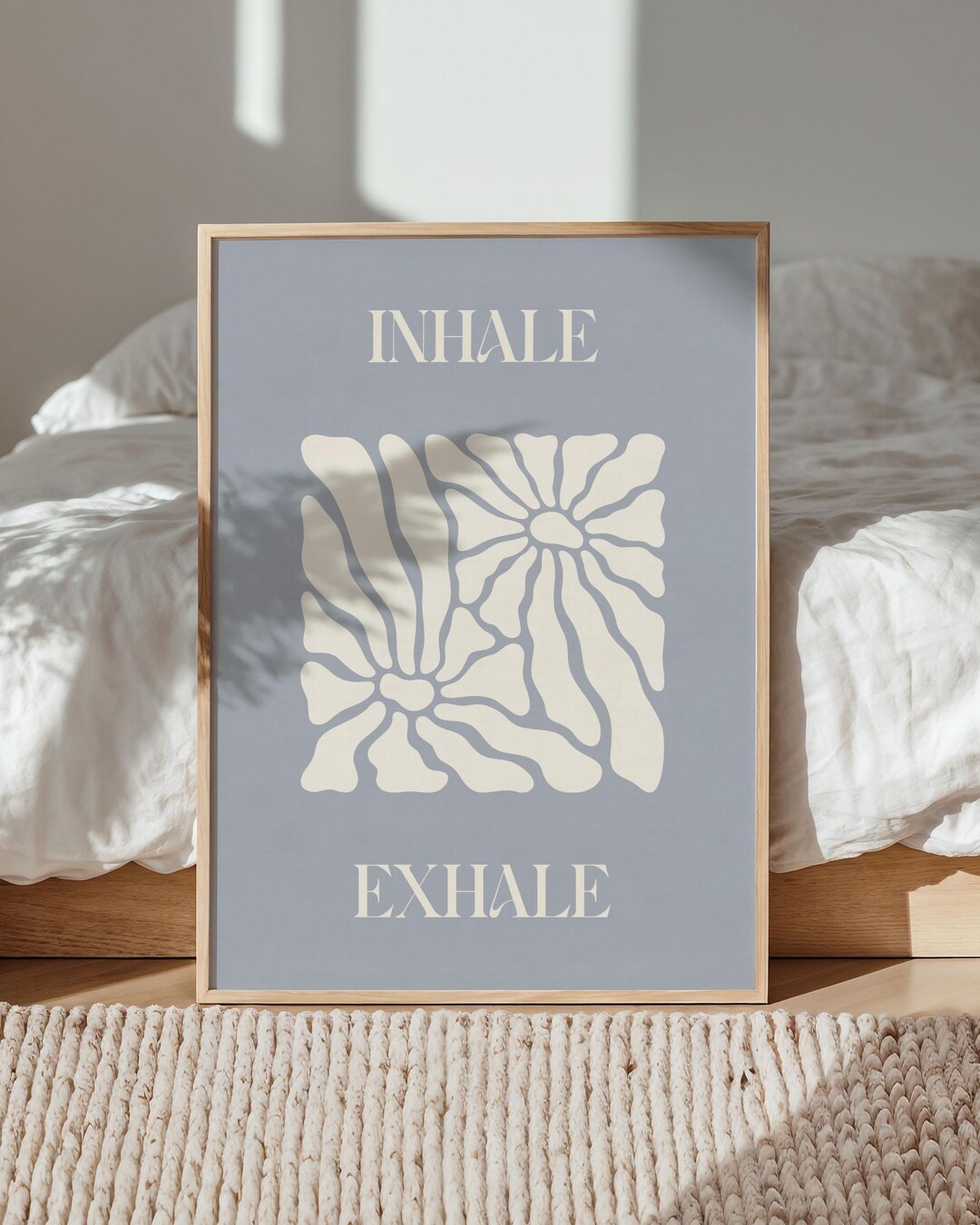 Inhale Exhale Poster, Relaxing Wall Print, Yoga Studio Decoration ...