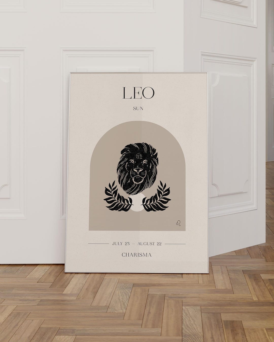 Leo Zodiac Sign Poster, Boho Zodiac Wall Art, Astrology Poster, Leo ...
