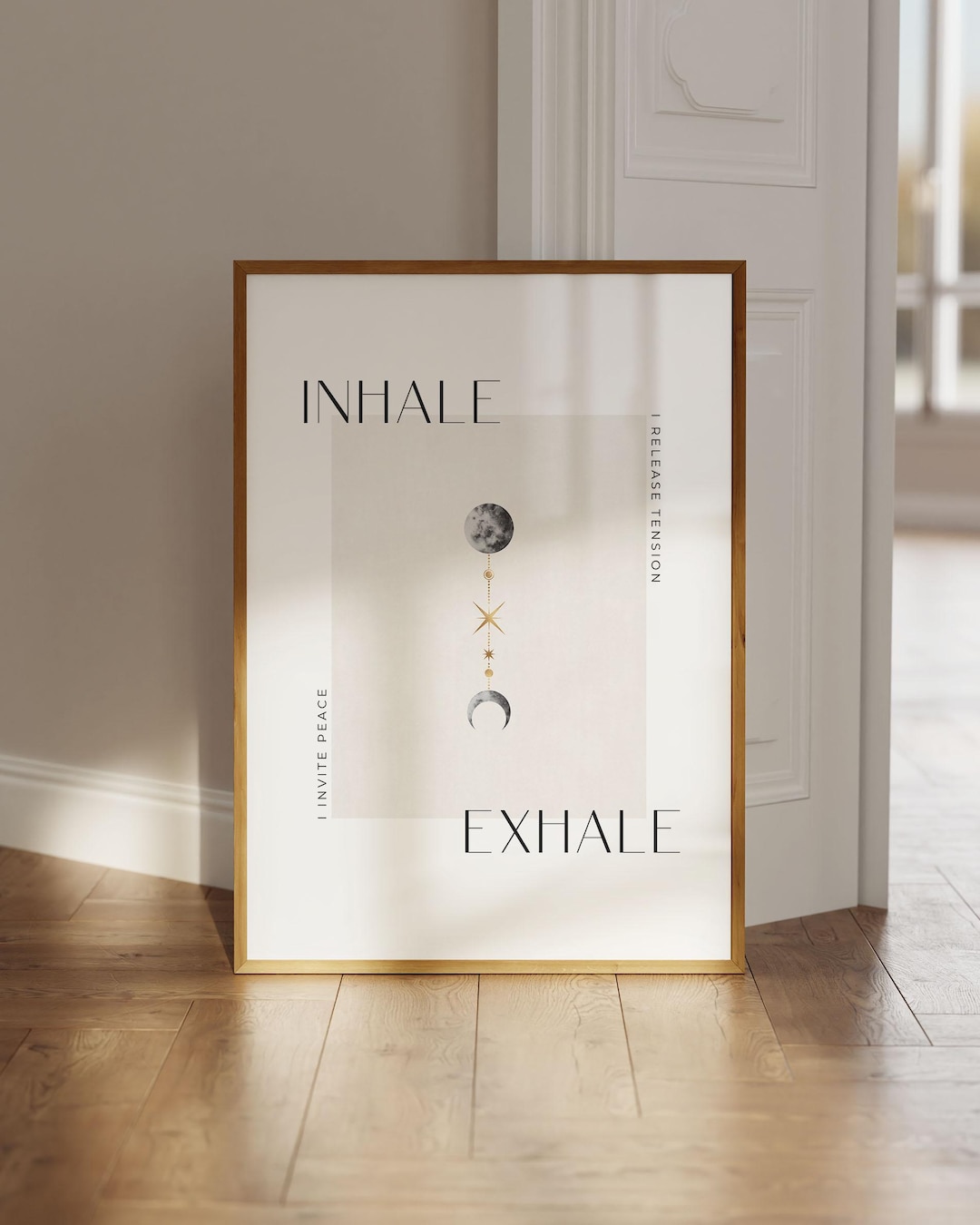 Inhale Exhale Poster, Quotes Poster Inhale Exhale, Spiritual Wall Art ...