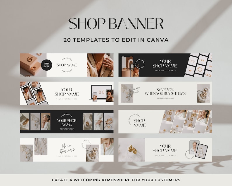 Etsy Shop Banner Template, Etsy Shop Branding Kit Neutral Beige, Shop ...