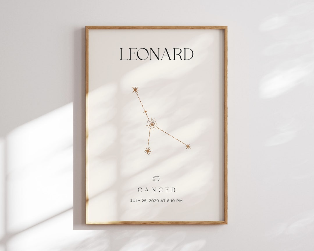 Personalized Zodiac Sign Poster, Birthday Gift, Birth Gift, Astrology ...