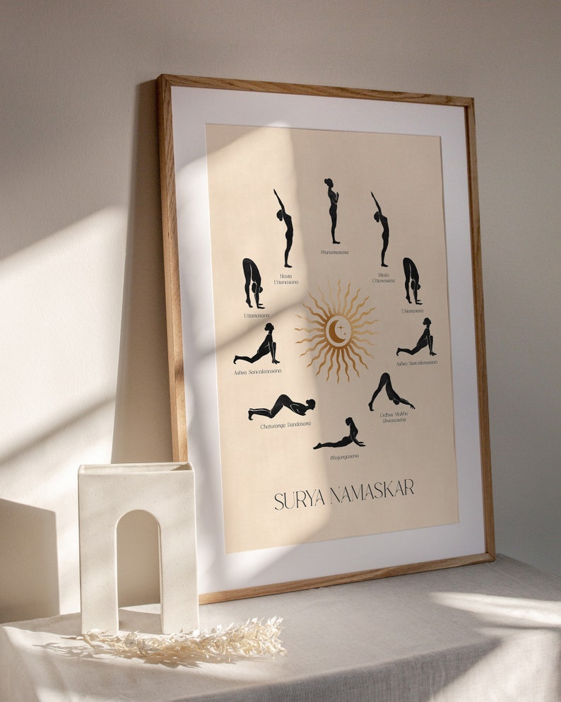 Sun Salutation Yoga Poster Sun Salutation Yoga Poster Yoga - Etsy