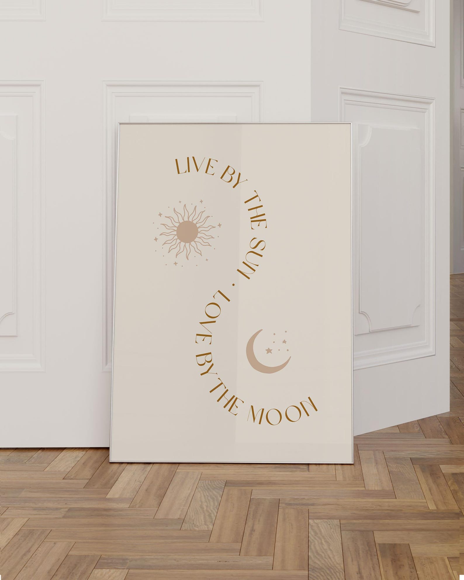 Boho Poster Sun and Moon, Live by the Sun Love by the Moon Wall Art ...