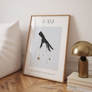Positive Affirmation Poster "i Am the Creator of My Reality", Spiritual ...
