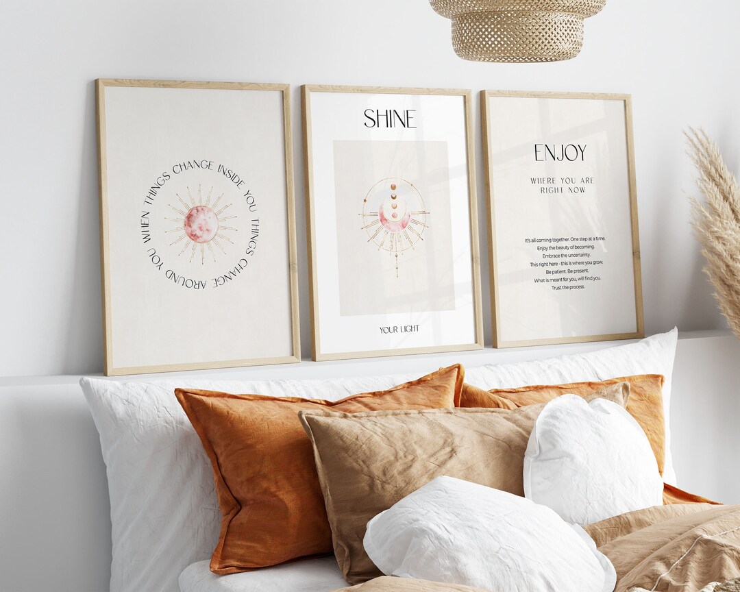 Spirituelle Poster 3er Set, Spirituelle Wandkunst, Poster Zitate ...