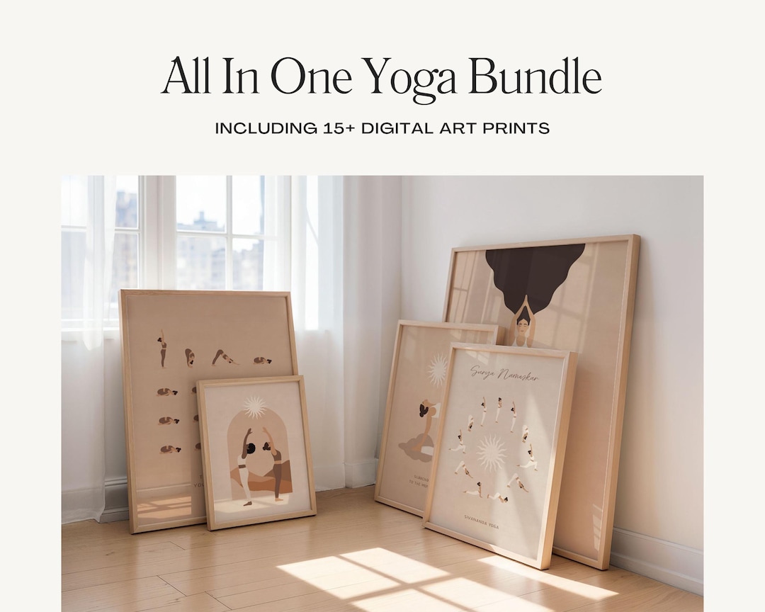 Yoga Poster Mega Bundle, Poster Set, Gallery Wall Set, Yoga Poses ...
