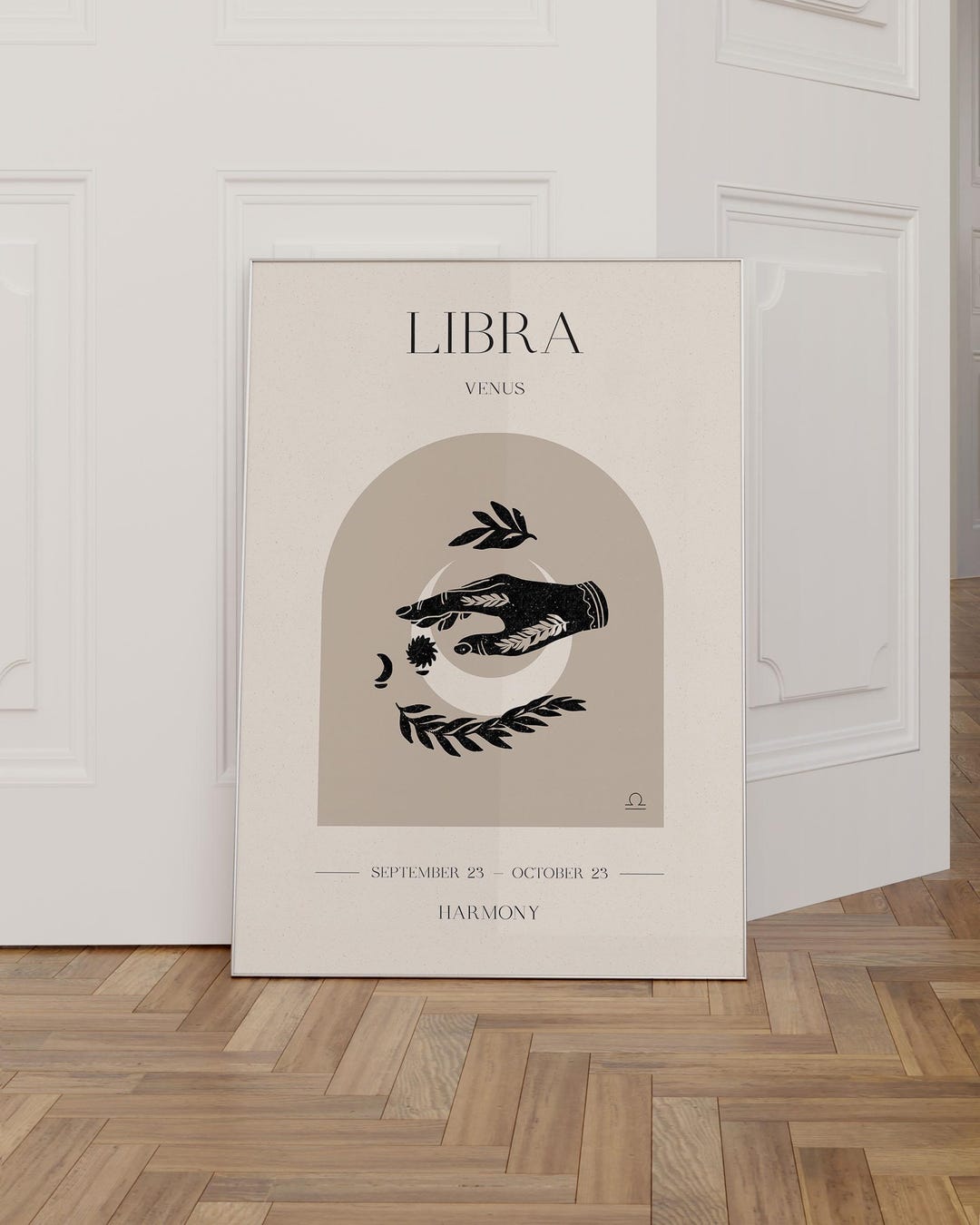 Libra Zodiac Sign Poster, Boho Zodiac Wall Art, Astrology Poster, Libra ...