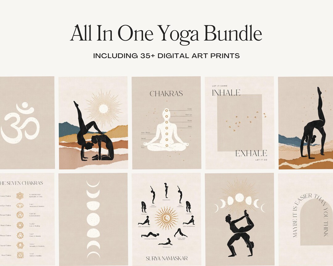 Yoga Poster Mega Bundle, Poster Set, Gallery Wall Set, Yoga Poses ...
