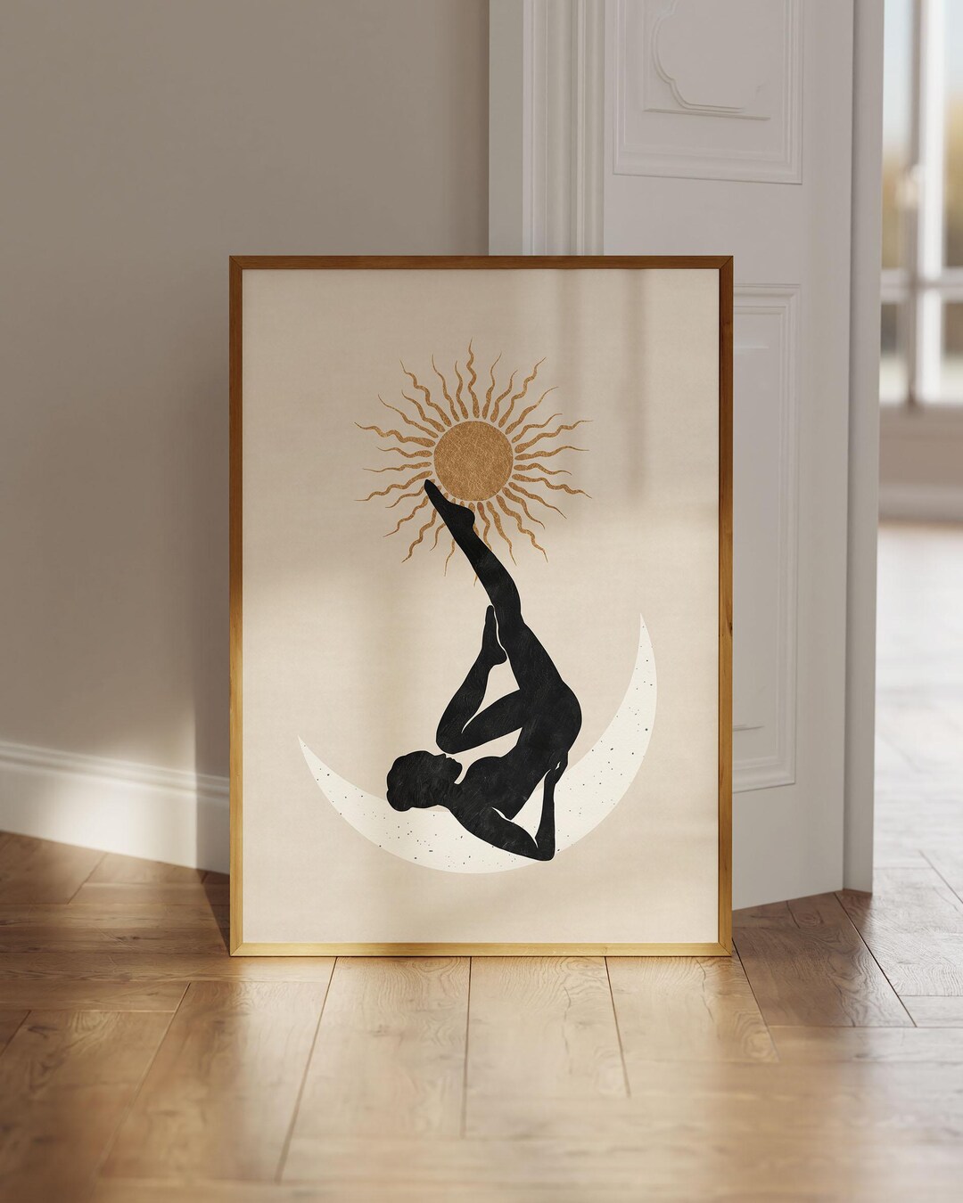 Sun and Moon Poster, Feminine Poster, Woman Art Print, Yoga Poster ...