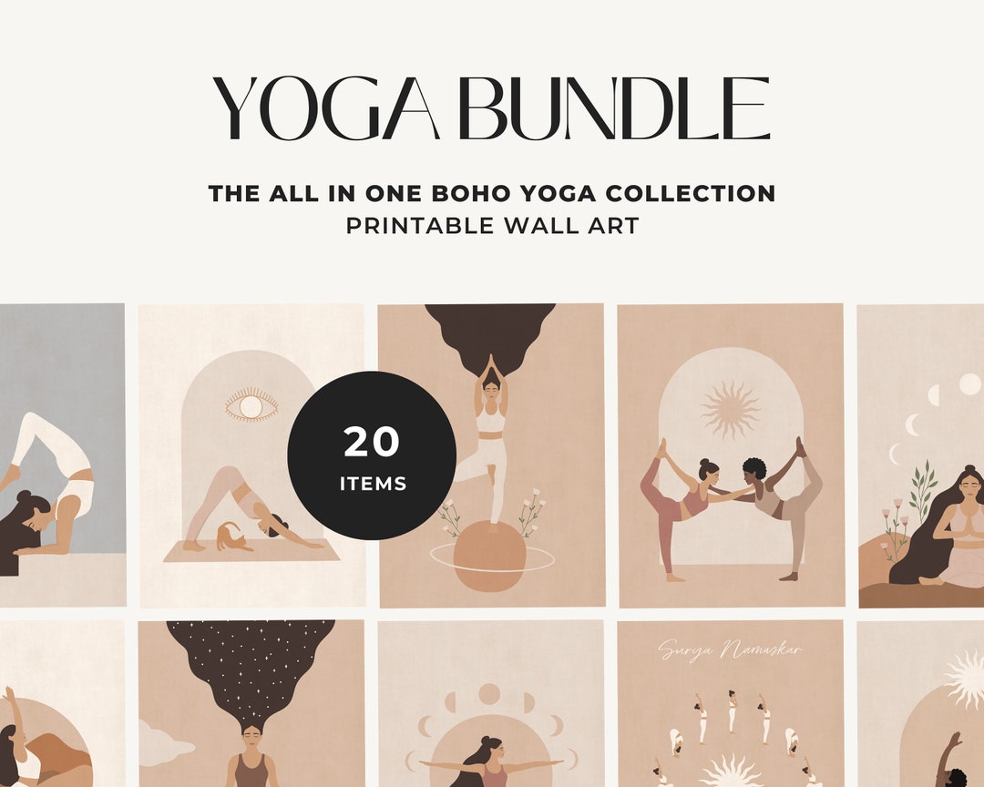 Yoga Poster Mega Bundle, Poster Set, Gallery Wall Set, Yoga Poses ...
