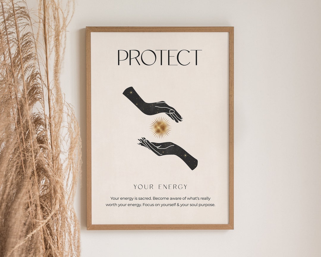 Spiritual Poster protect Your Energy, Spiritual Wall Art, Poster ...