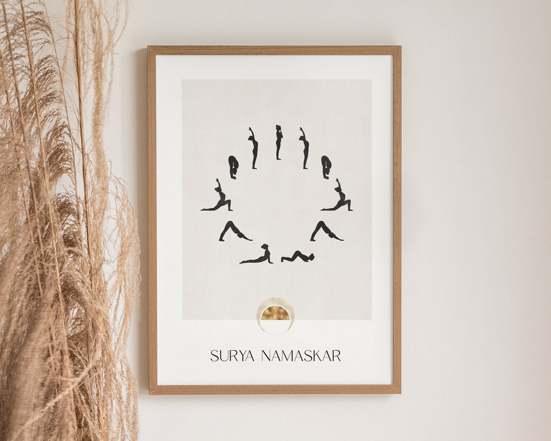 Buy Surya Namaskar Poster, Sun Salutation Poster, Sun Salutation, Yoga ...