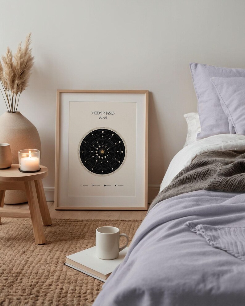 Moon Calendar 2026 (english), Moon Calendar, Moon Phases Decor ...