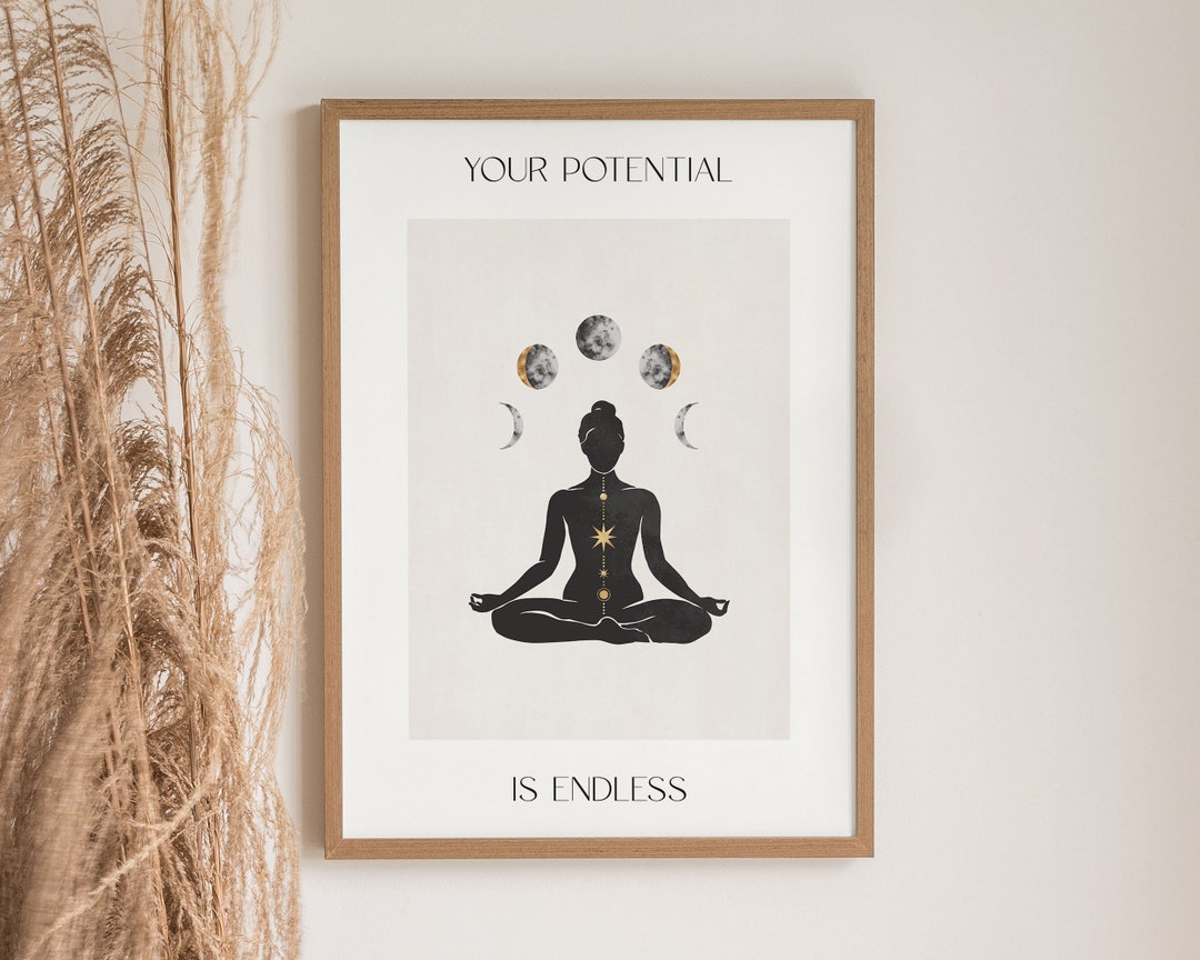 Sprüche Poster Your Potential Is Endless, Spirituelle Wandkunst, Poster ...