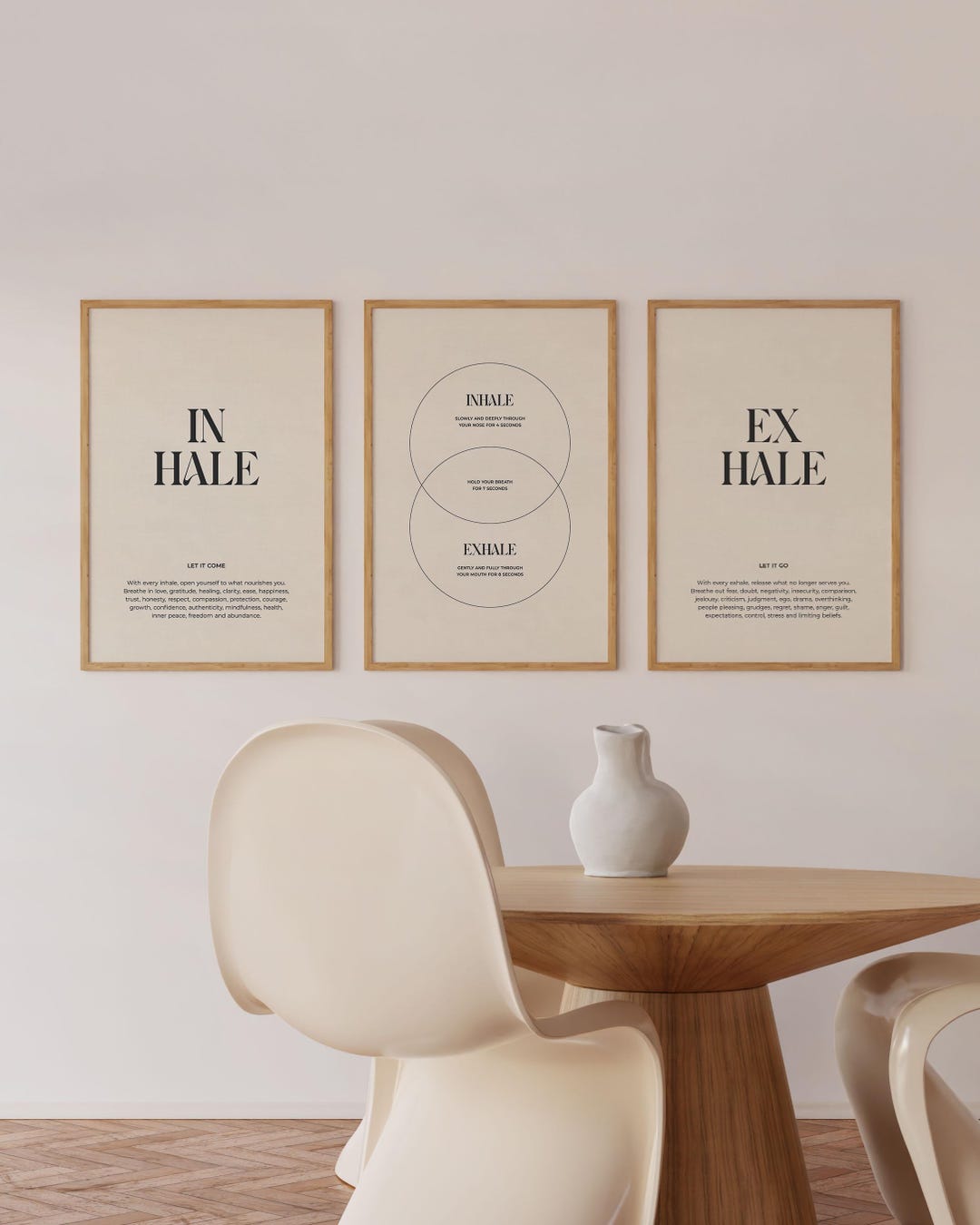 Breathing Poster Set of 3, Inhale Exhale Poster, Breathwork Poster ...