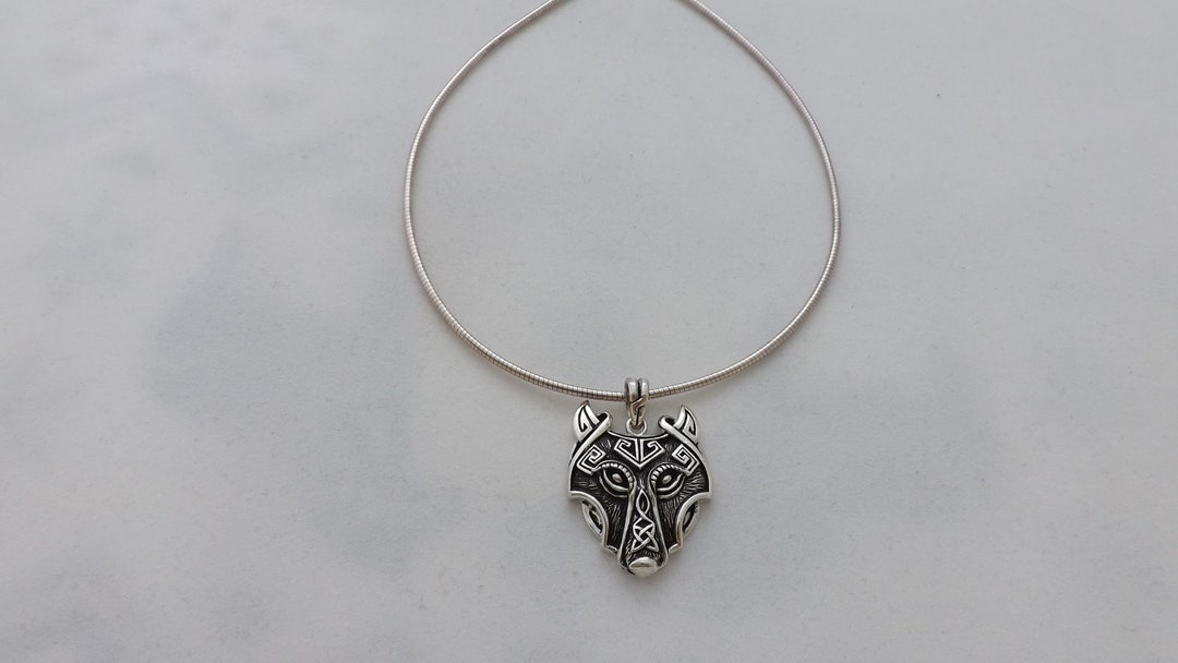 Stirling Silver Fenrir Wolf Pendant - Etsy