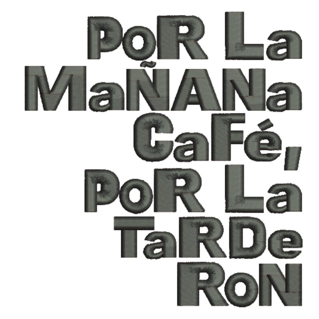 Cafe Con Ron Bad Bunny Embroidery File | DTMF Machine Embroidery Design ...