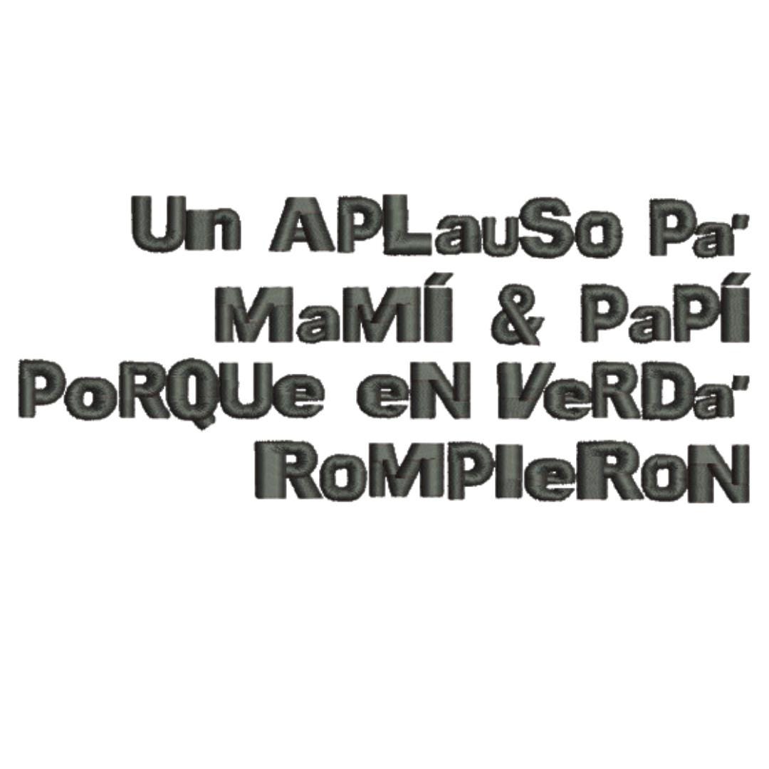 DTMF Bad Bunny Embroidery | Un Aplauso Pa Mami Y Papi | Machine ...