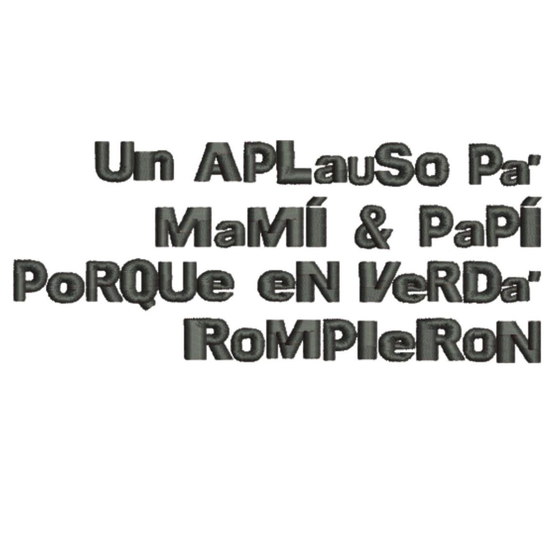 DTMF Bad Bunny Embroidery | Un Aplauso Pa Mami Y Papi | Machine ...