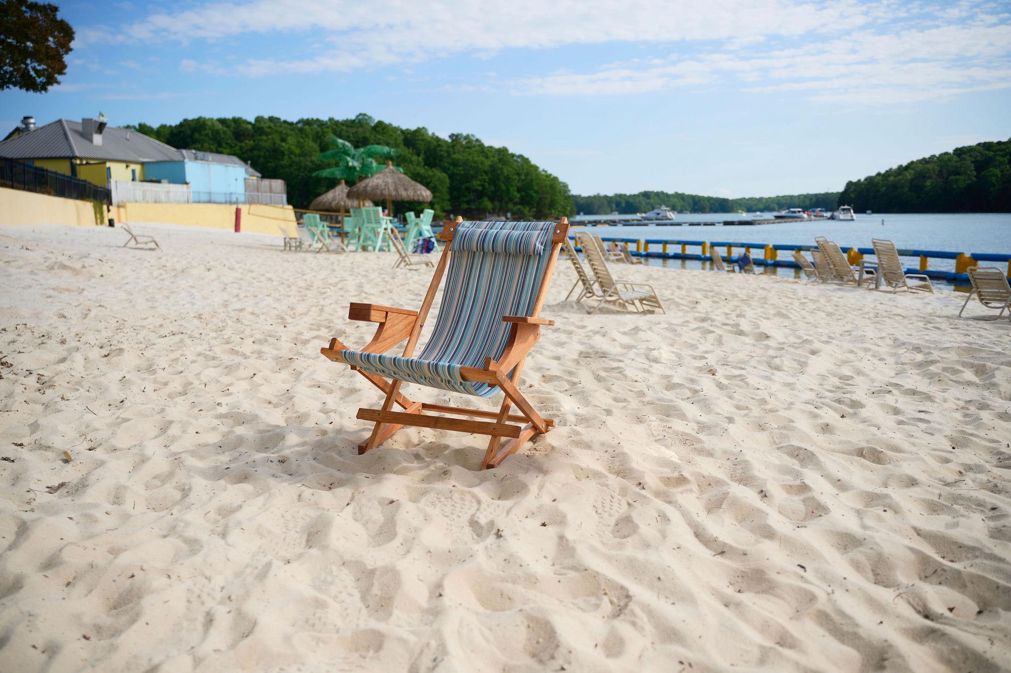 Folding, Rocking and Reclining Wood Sling Chair for Beach, Patio ...