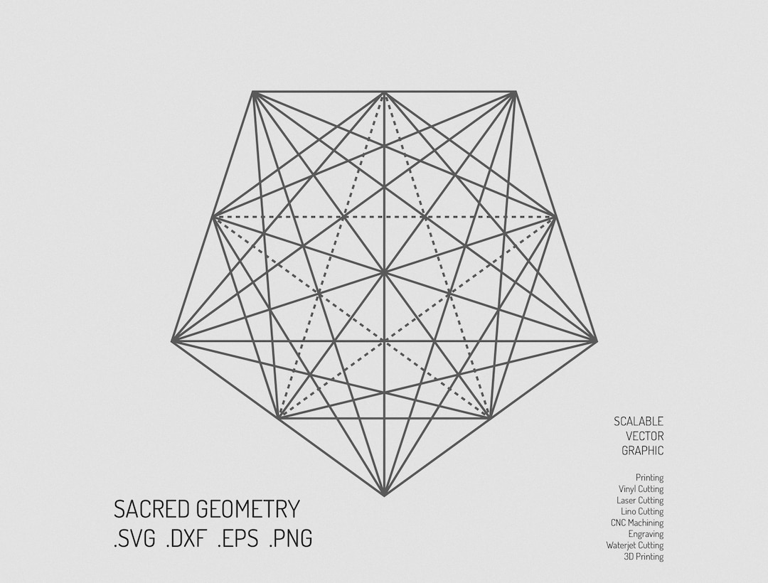 Sacred Geometry SVG, Pentagram, Five Pointed Star, Five Senses, Digital ...