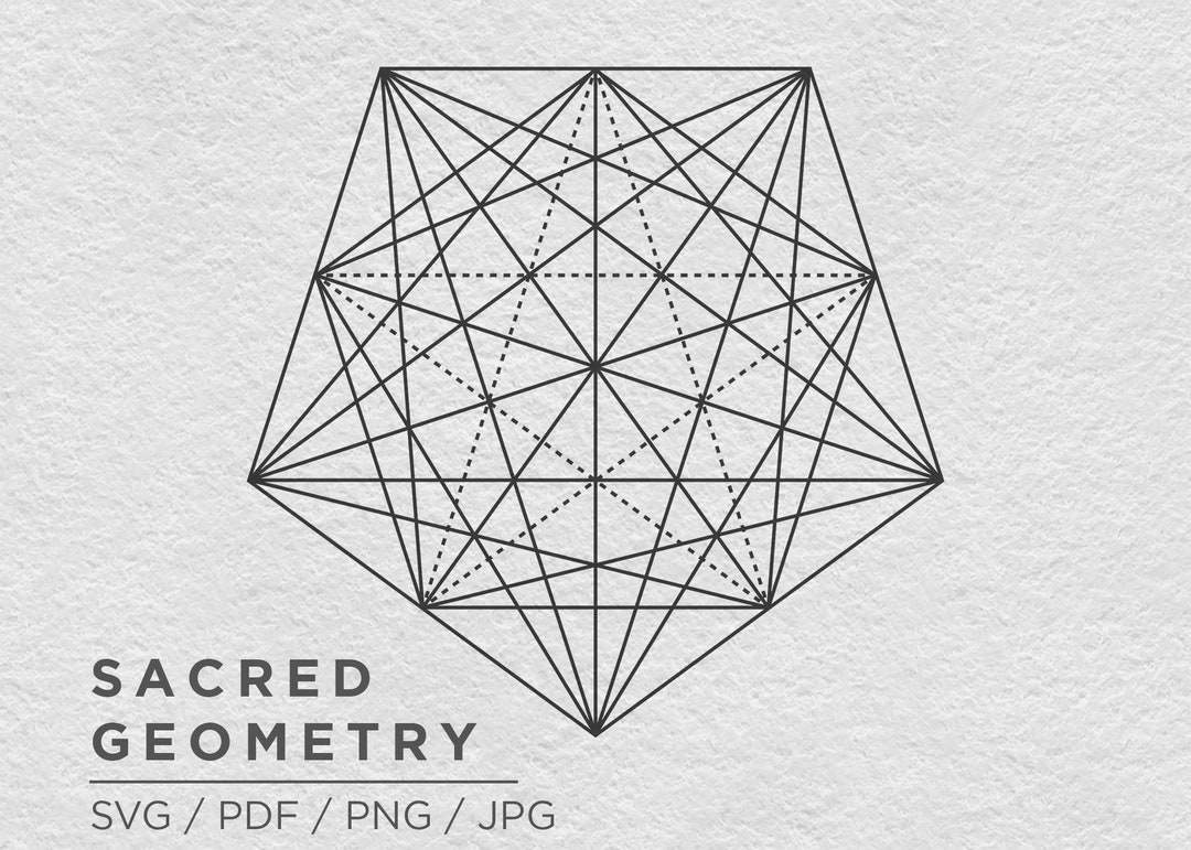 Sacred Geometry SVG, Pentagram, Five Pointed Star, Five Senses, Digital ...
