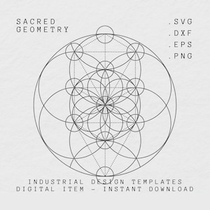 Sacred Geometry SVG, DXF, Tree of Life, Cut File, Kabbalah, Digital ...