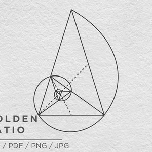 Golden Ratio Triangle, SVG, Vector, Decal, Spiral, Phi, Print, Cut File ...