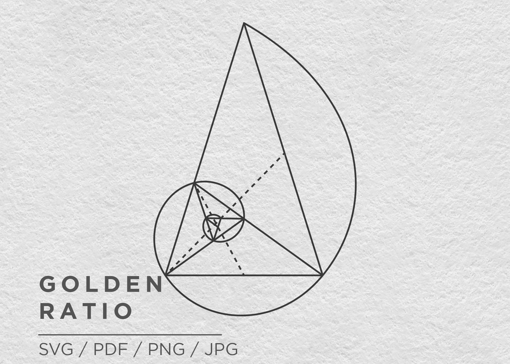 Golden Ratio Triangle, SVG, Vector, Decal, Spiral, Phi, Print, Cut File ...