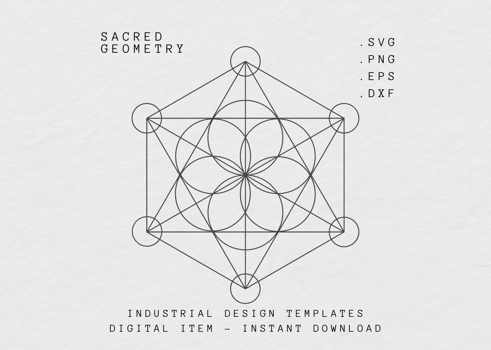 Sacred Geometry SVG DXF EPS Seed of Life Cut File Digital - Etsy
