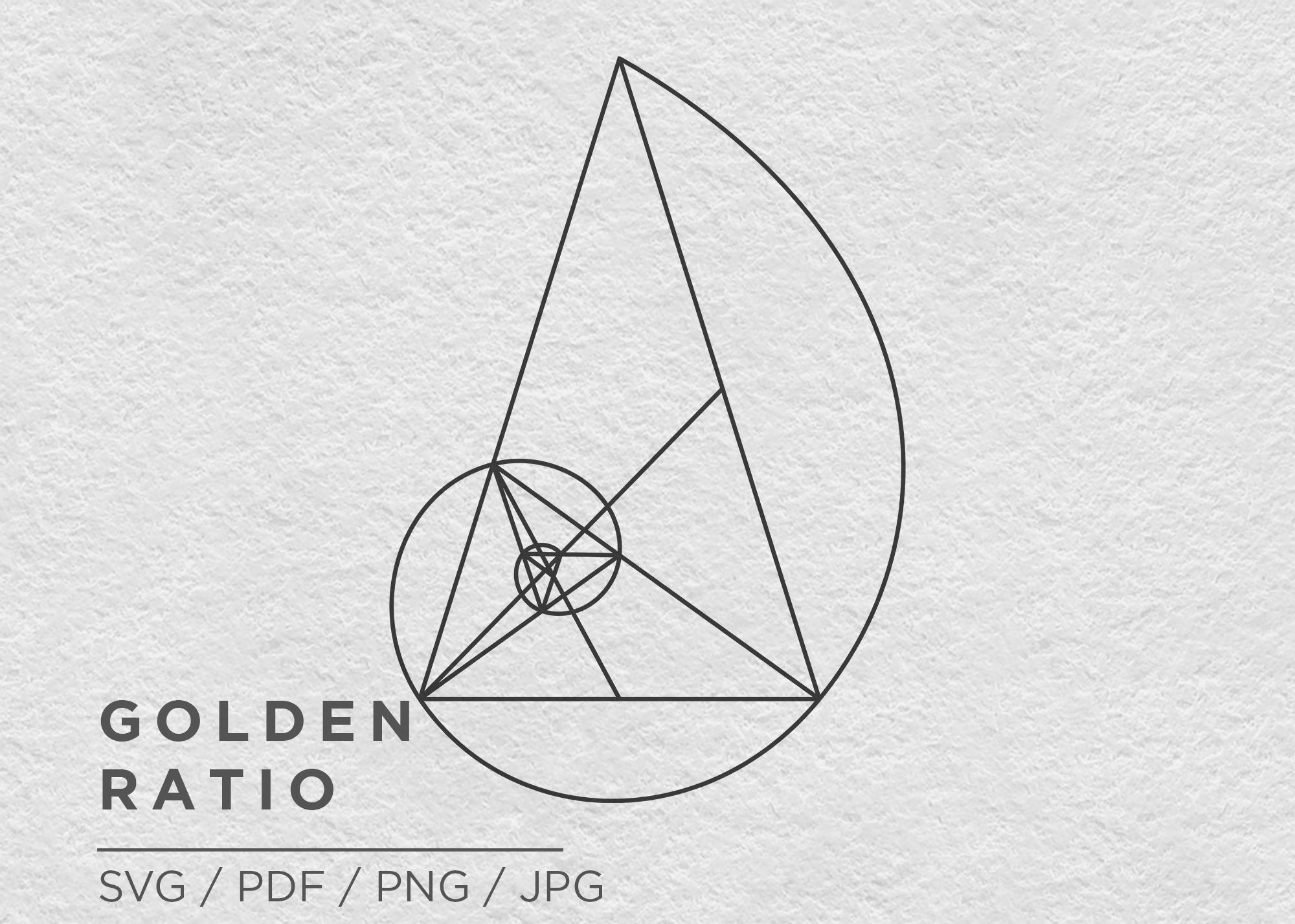 Golden Ratio Triangle SVG Vector Decal Spiral Phi Print - Etsy Australia