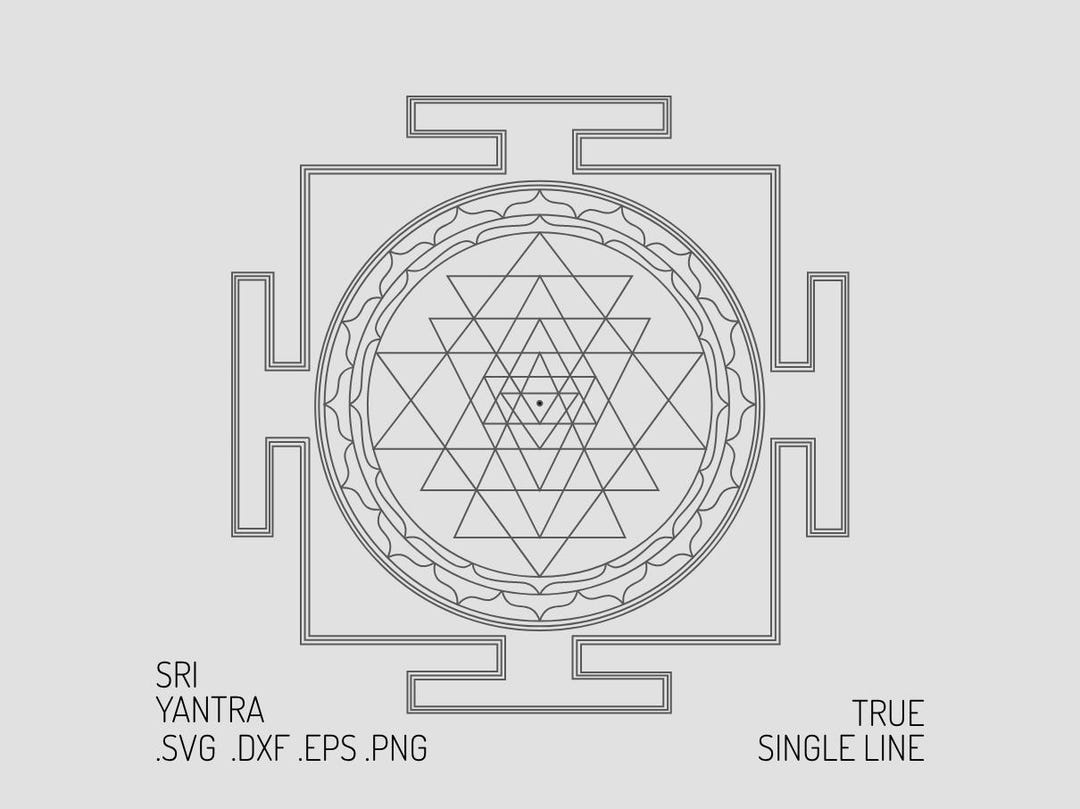 Sri Yantra SVG | One-line Sacred Geometry Vector - Etsy