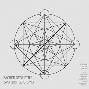 Octagram Sacred Geometry SVG: Star of Venus, Angel Grid (digital File ...