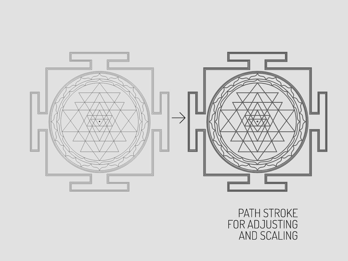 Sri Yantra SVG | One-line Sacred Geometry Vector - Etsy