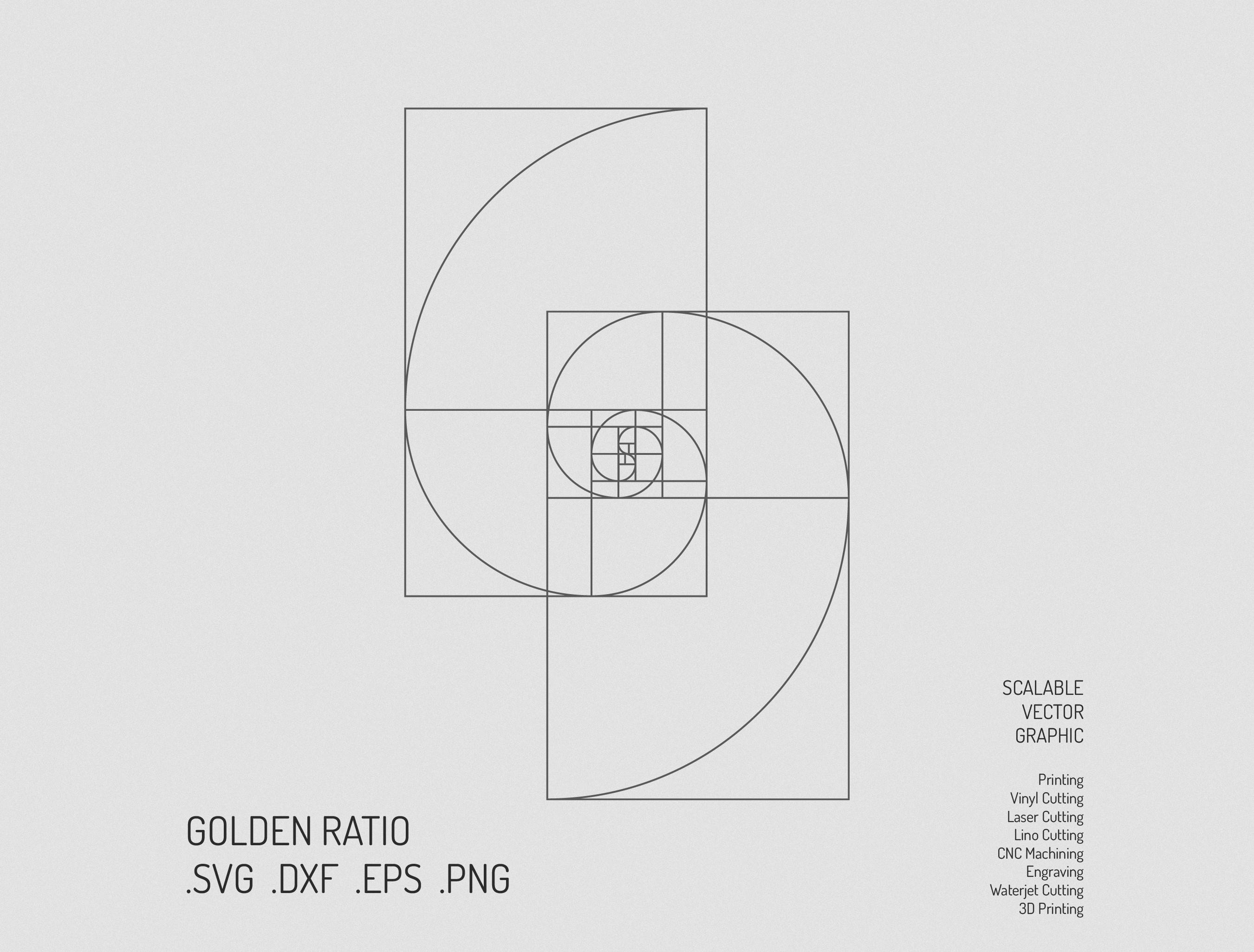 Golden Ratio SVG: Fibonacci Sequence Spiral Vector (digital File) - Etsy
