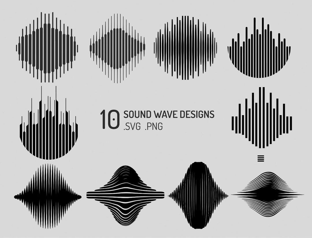 Sound Wave SVG Files, Music SVG, Frequency SVG, Cri Cut File Sound Wave ...