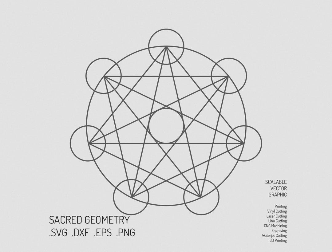 Sacred Geometry SVG, Heptagram, Seven Point Star, Septagram, Cut File ...