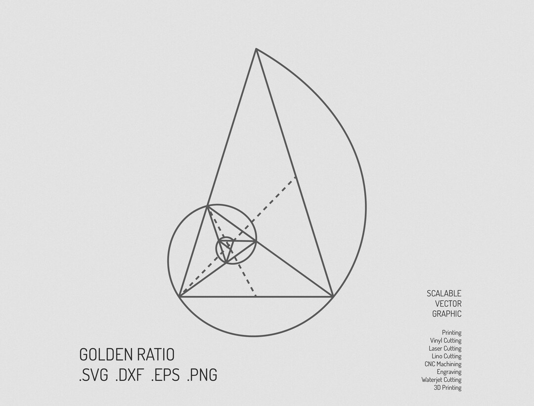 Golden Ratio Triangle, SVG, Vector, Decal, Spiral, Phi, Print, Cut File ...