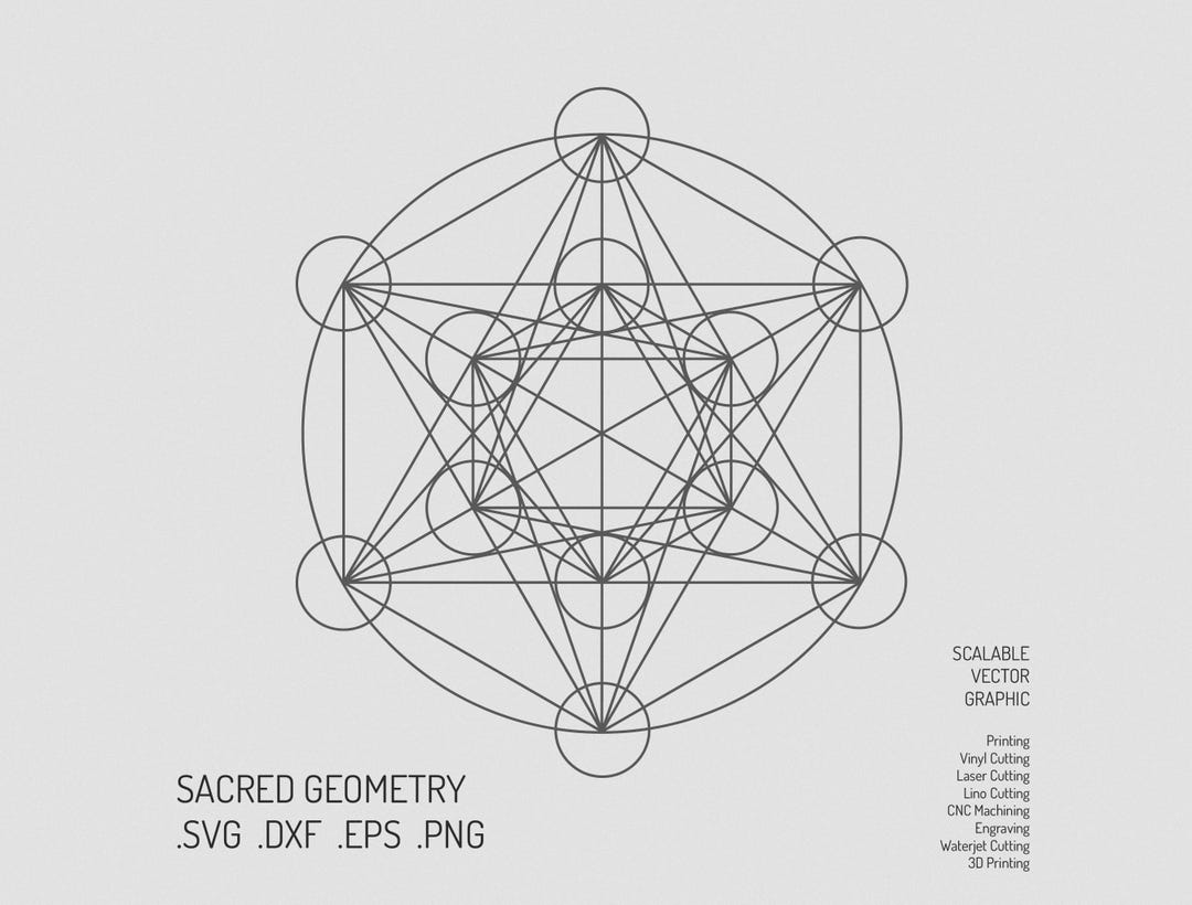 Sacred Geometry SVG, DXF, Cut File, Digital File, New Age, Metatrons ...